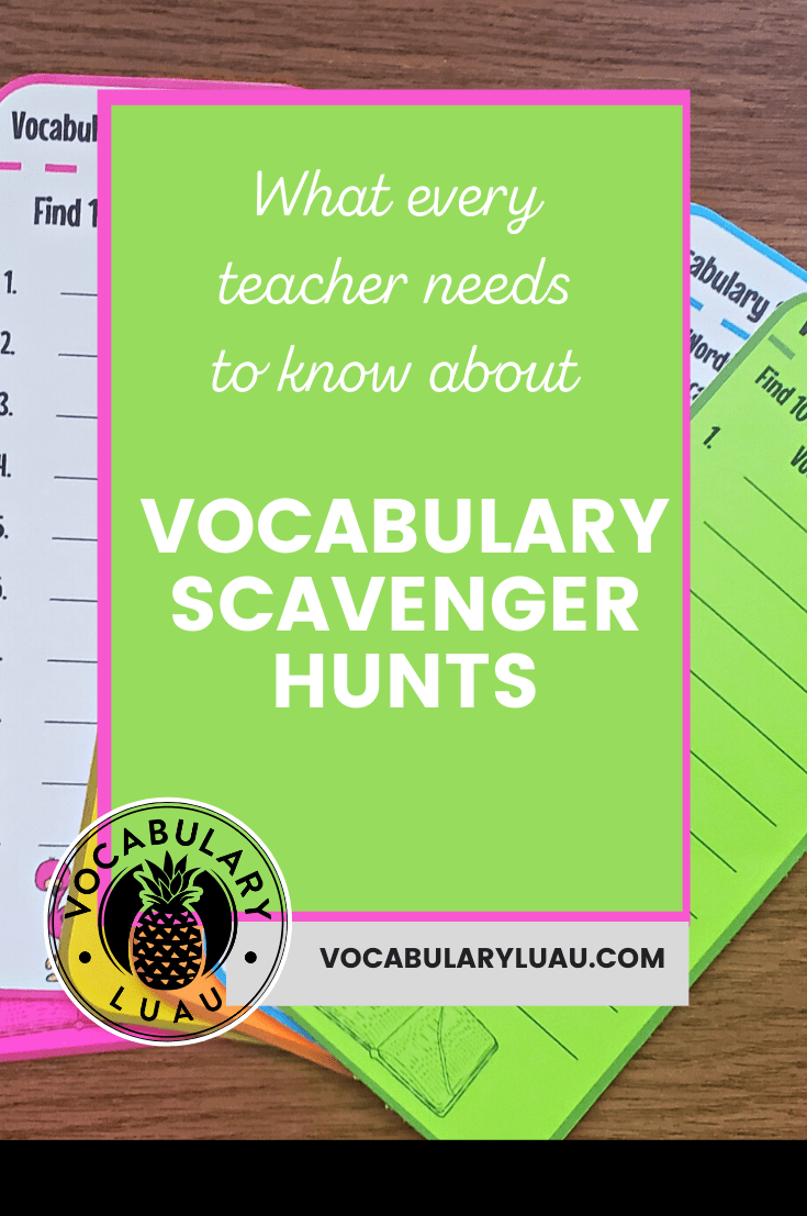 Vocabulary Scavenger Hunts - Vocabulary Luau