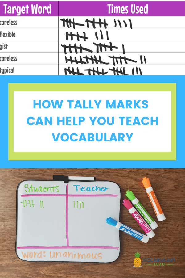 How Tally Marks Can Help You Teach Vocabulary Vocabulary Luau