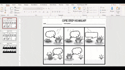 Comic Strip Vocabulary Activity - Vocabulary Luau