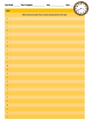 Vocabulary Categories Relay Game - Vocabulary Luau