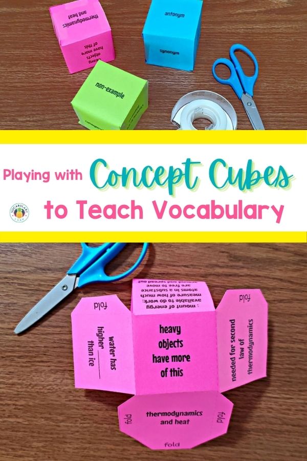 Playing with Concept Cubes to Teach Vocabulary - Vocabulary Luau